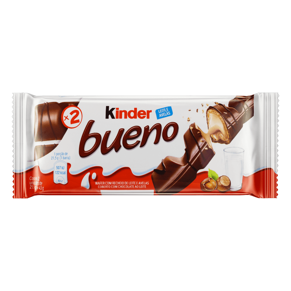 BOMBOM KINDER BUENO 43GR LEITE/AVEL - supermercadosimperatriz