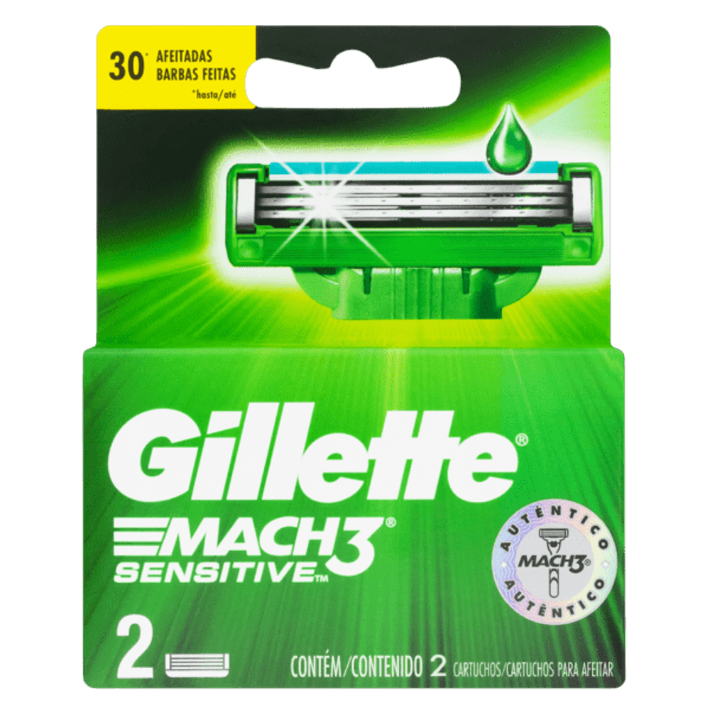 CARGA MACH3 SENSITIVE GILLETTE COM 2 UNIDADES - supermercadosimperatriz