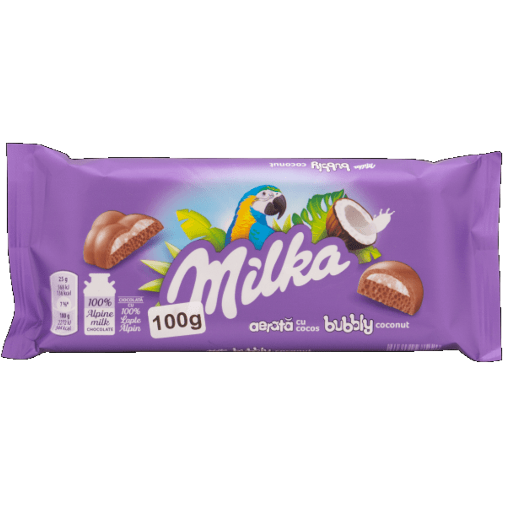 CHOCOLATE MILKA 100G BUBBLY COCO - supermercadosimperatriz