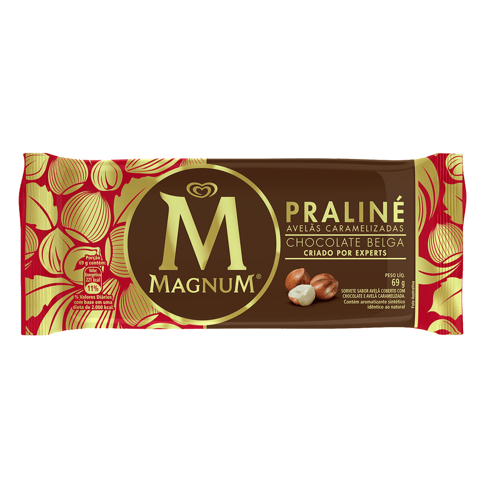 PICOLÉ MAGNUM PRALINE KIBON 69G - supermercadosimperatriz