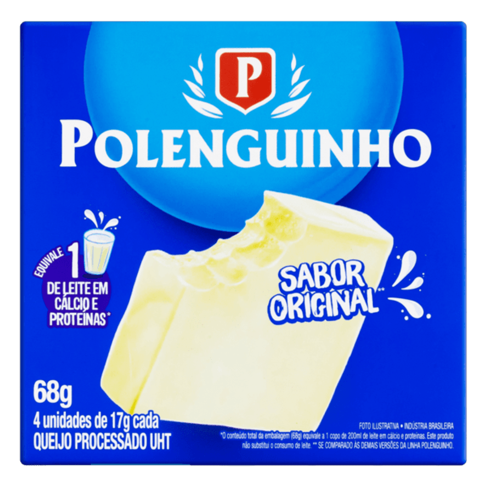 QUEIJO TRADICIONAL POLENGUINHO 68G COM 4 UNIDADES - supermercadosimperatriz