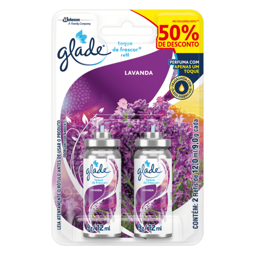 ODORIZANTE REFIL LAVANDA GLADE REFIL COM 2 UNIDADES 12ML ...