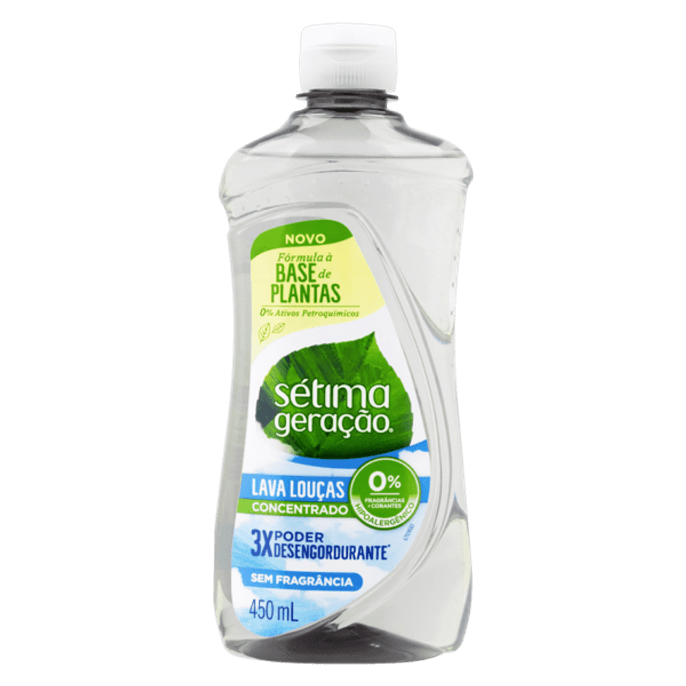 LAVA LOUÇAS SEM FRAGRÂNCIA SÉTIMA GERAÇÃO 450ML - supermercadosimperatriz