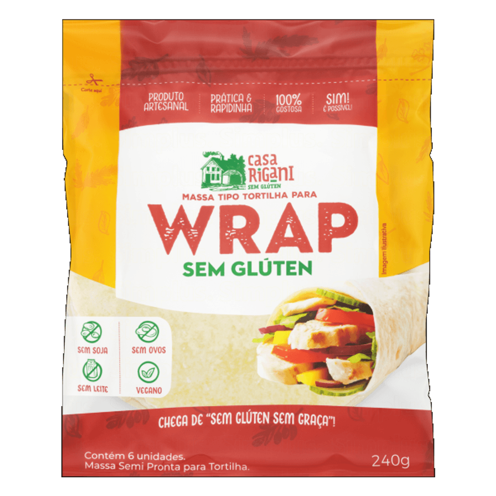 MASSA WRAP CASA RIGANI 240G SEM GLÚTEN - supermercadosimperatriz