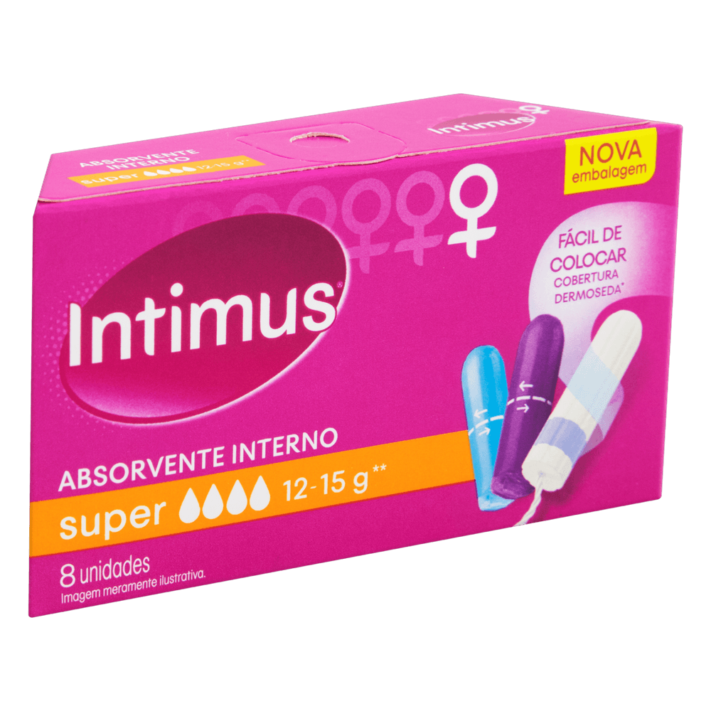 ABSORVENTE INTERNO SUPER INTIMUS COM 8 UNIDADES - supermercadosimperatriz