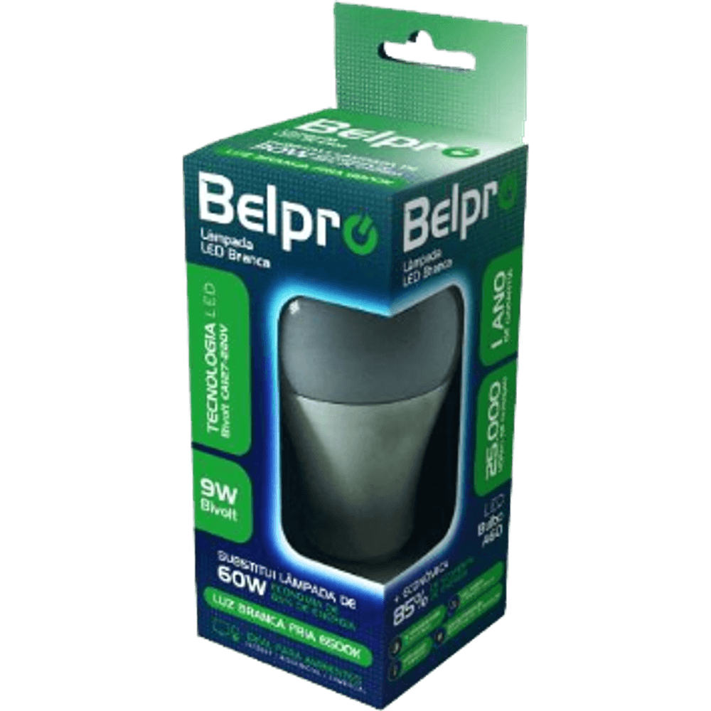 LAMPADA BELPRO 9W LED BRANCA - supermercadosimperatriz