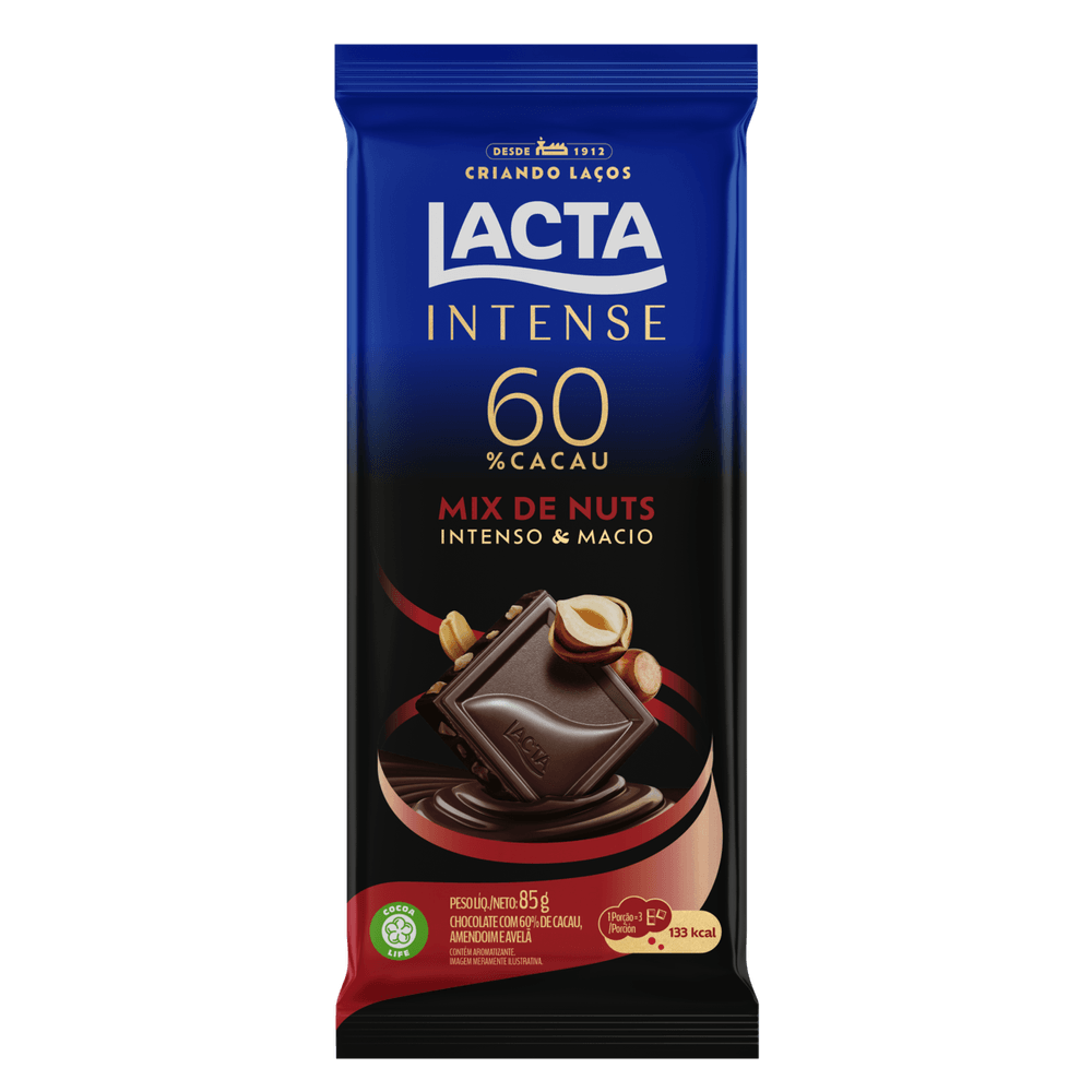 CHOCOLATE LACTA 85G INTENSE MIX NUTS - supermercadosimperatriz