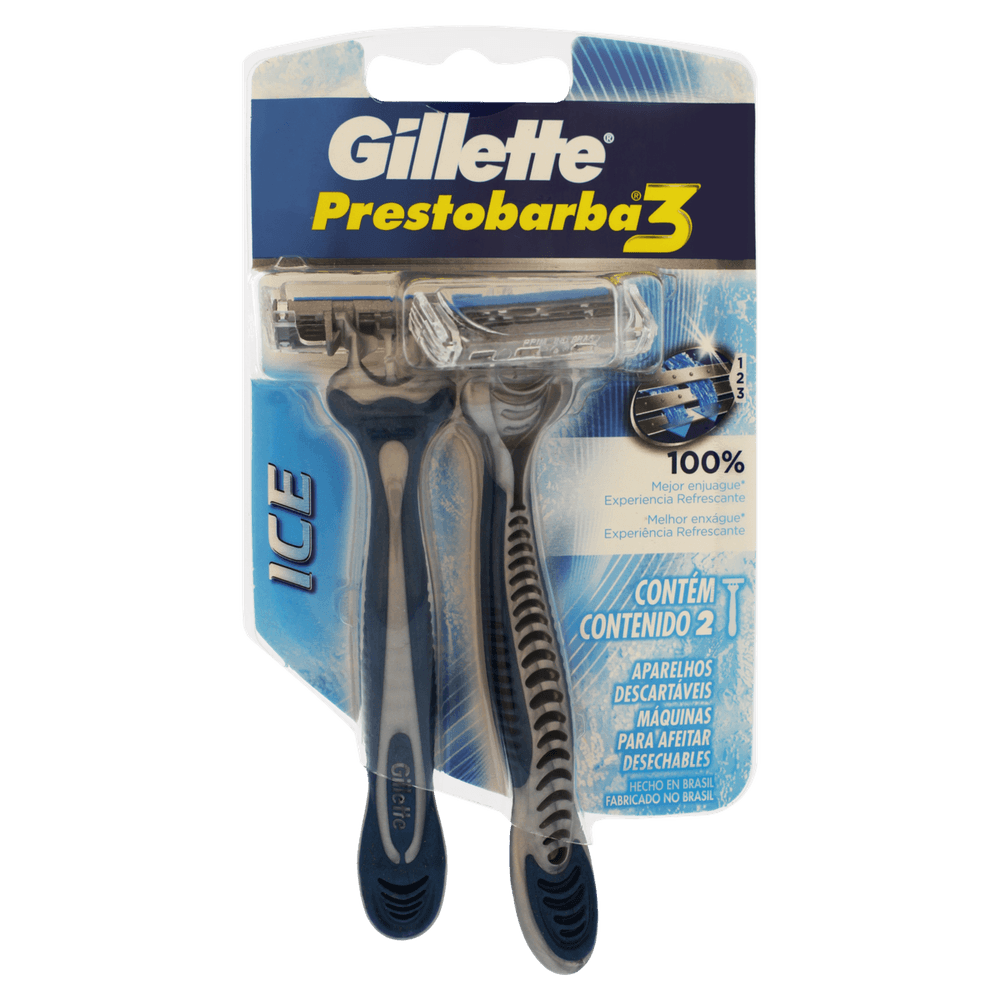 APARELHO PRESTOBARBA 3 COOL GILLETTE COM 2 UNIDADES ...