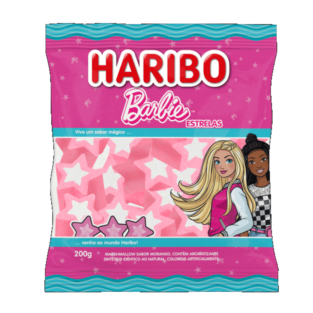 MARSHMALLOW HARIBO 200G MORANGO BARBIE - supermercadosimperatriz