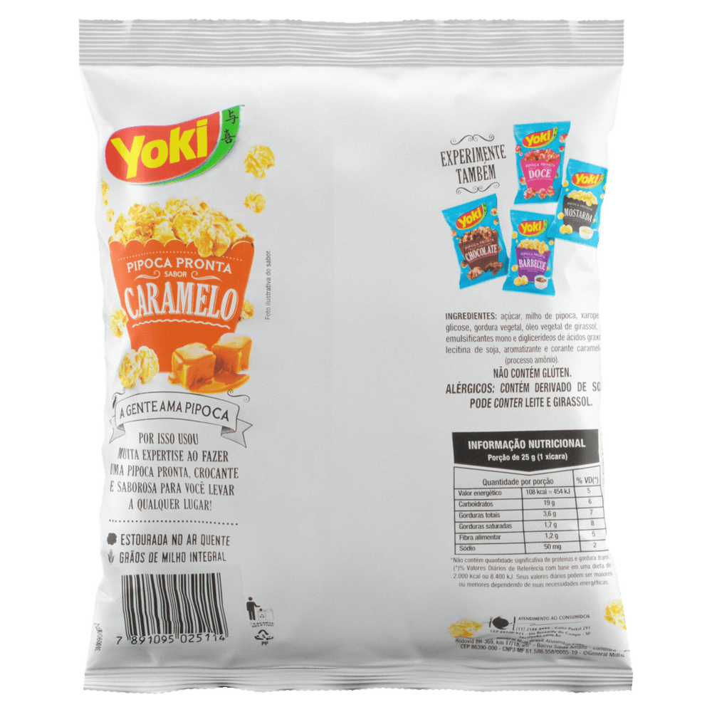 PIPOCA PRONTA YOKI 50G CARAMELO - supermercadosimperatriz