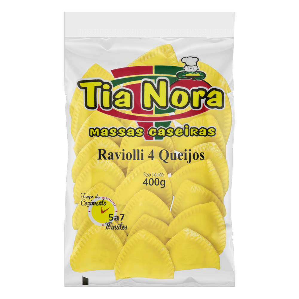 RAVIOLI 4 QUEIJOS TIA NORA 400G - supermercadosimperatriz