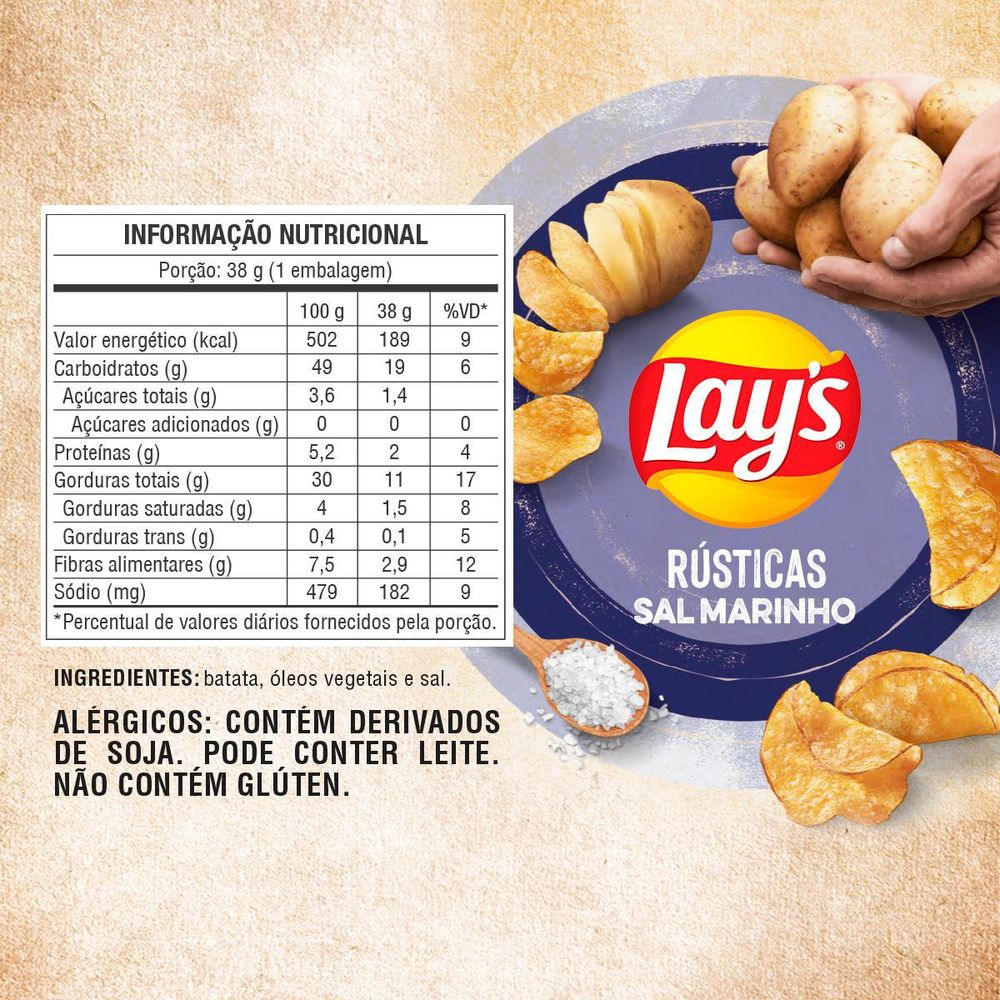 BATATA FRITA RUSTICA LAYS 68GR - supermercadosimperatriz
