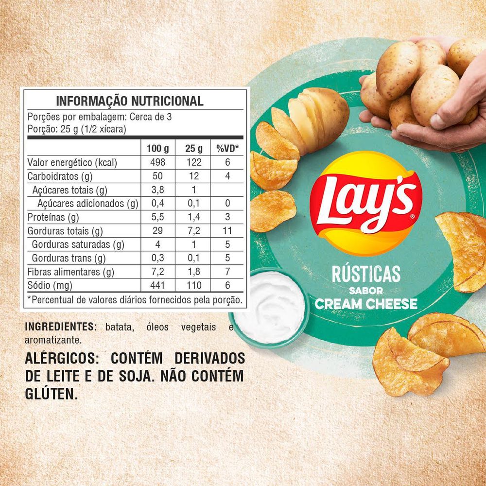 BATATA FRITA RUSTICA LAYS 68G - supermercadosimperatriz