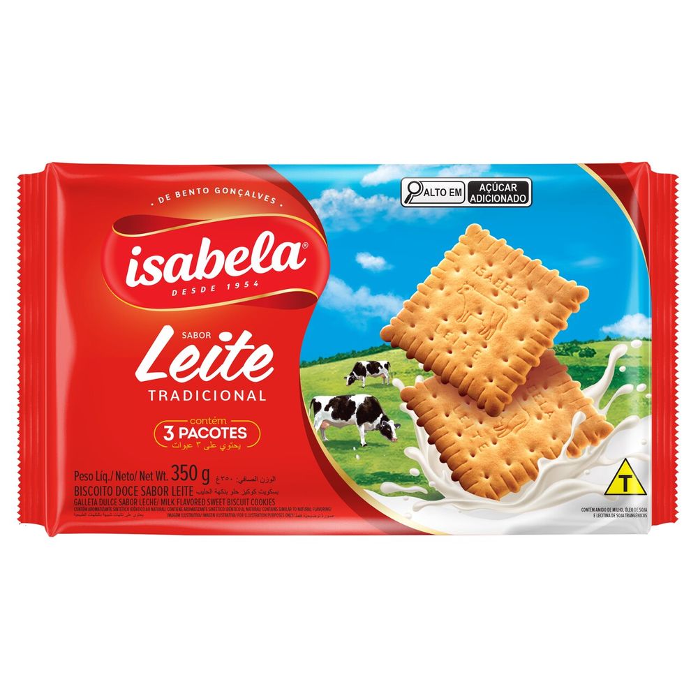 BISCOITO DOCE LEITE TRADICIONAL ISABELA PACOTE 350G 3 UNIDADES ...