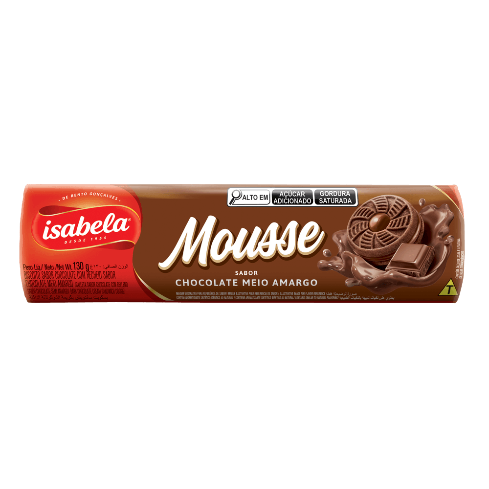 BISC ISABELA 130G MOUSSE RECHEIO - supermercadosimperatriz