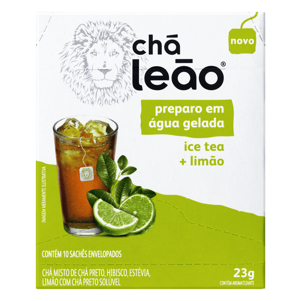 CHÁ ICE TEA LIMAO CHÁ LEÃO 23G 10 UNIDADES - supermercadosimperatriz