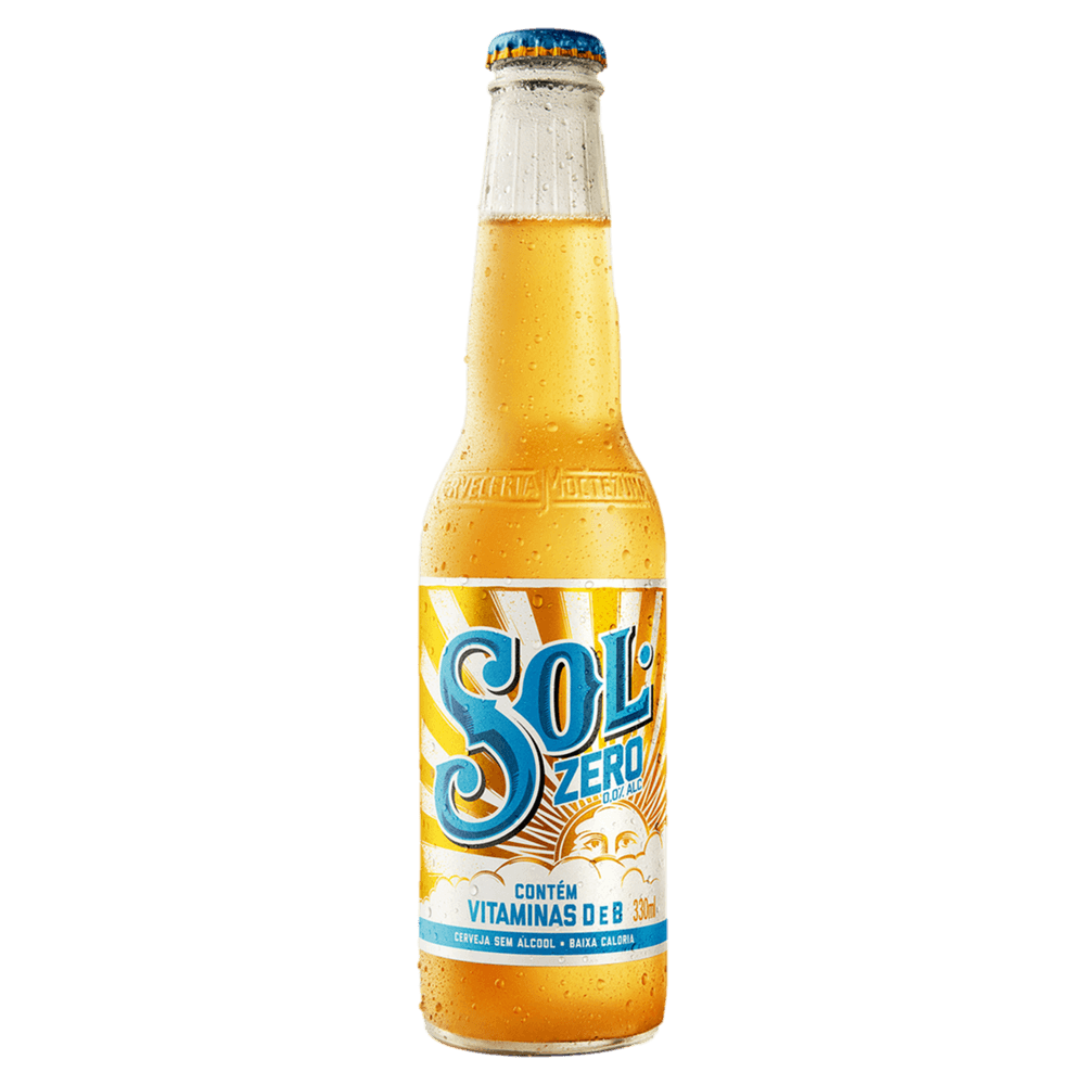 Cerveja Pilsen Sol Z/Alcool 330ml Long Neck - supermercadosimperatriz