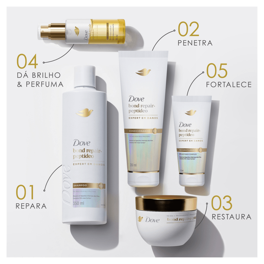 Shampoo Dove Bond Repair + Peptídeo Frasco 350ml - supermercadosimperatriz